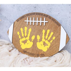 Personalized Football Handprint Sign,fathers Day Gift,diy Sports Gift ...