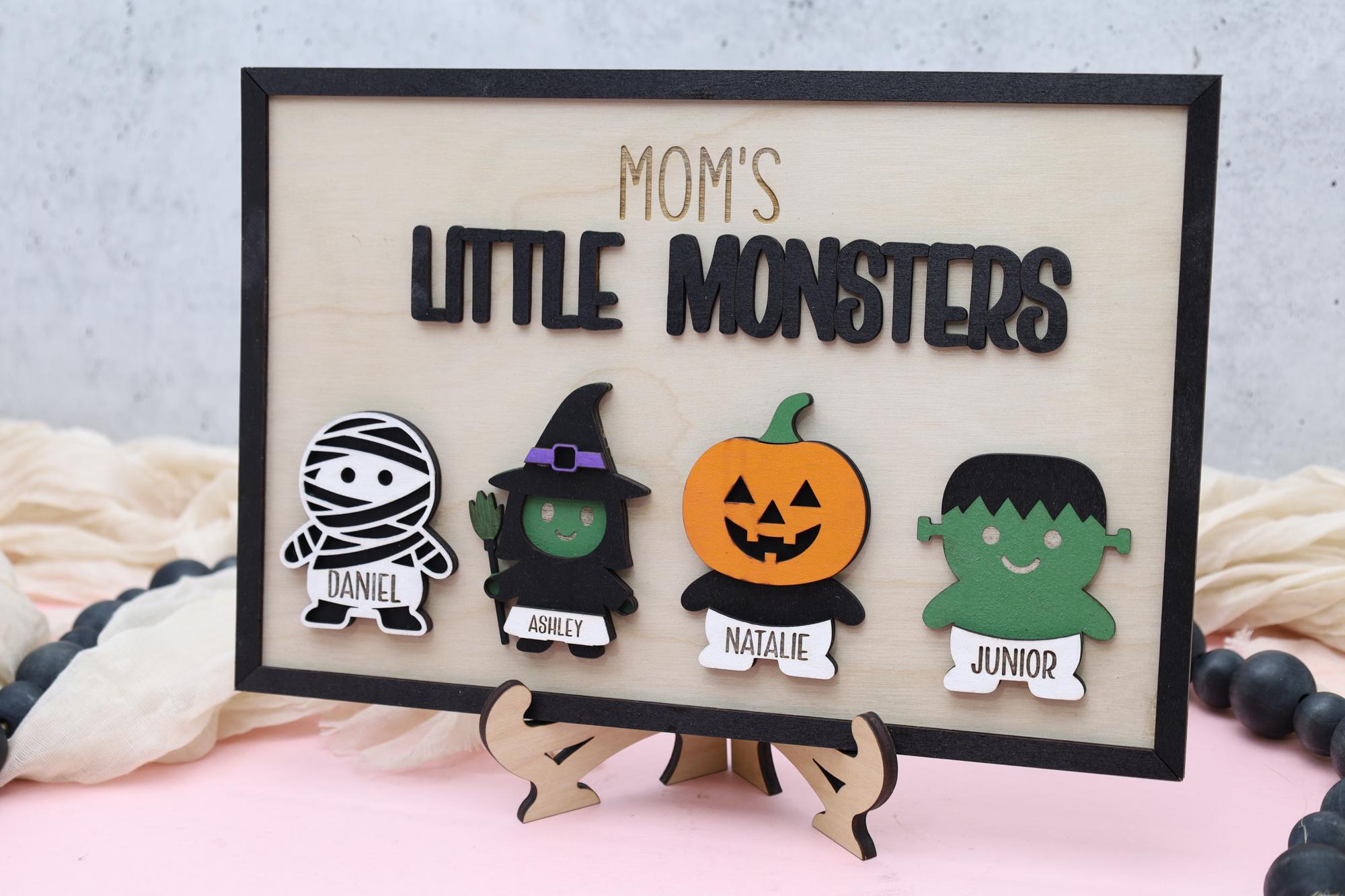 Personalized Grandma’s Little Monsters Sign – Custom Halloween Family ...