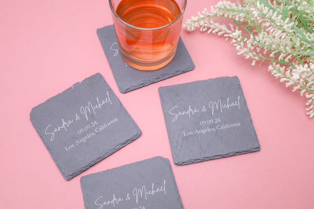 Personalized Stone Coasters,drink Coaster,wedding Gift,personalized ...