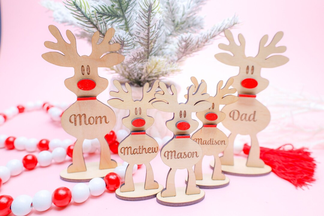 Reindeer Decor,christmas Decor,name Plate Christmas,personalized Gift ...