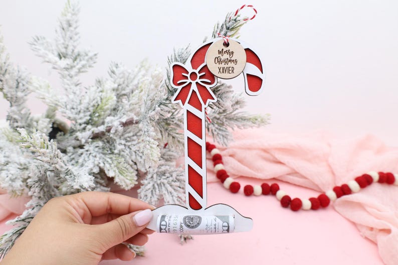 Candy Cane Money Holder-unique Christmas Ornament - Etsy