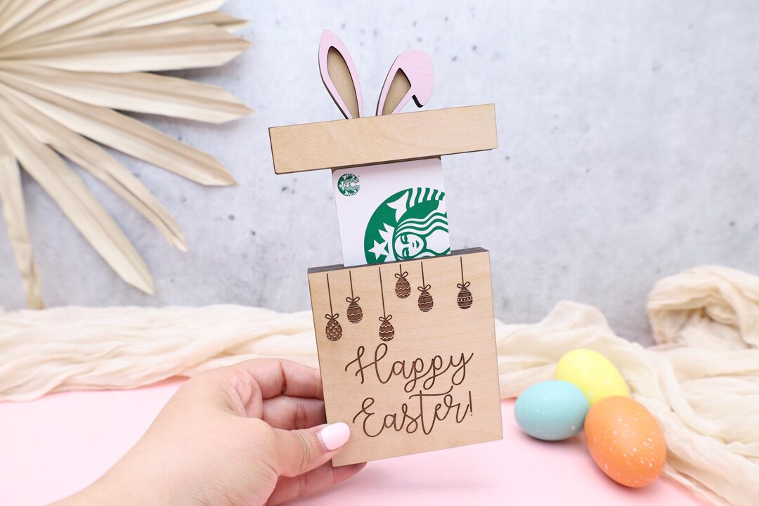 Bunny Easter Gift Card Holder: Wooden Spring Basket Filler - Etsy