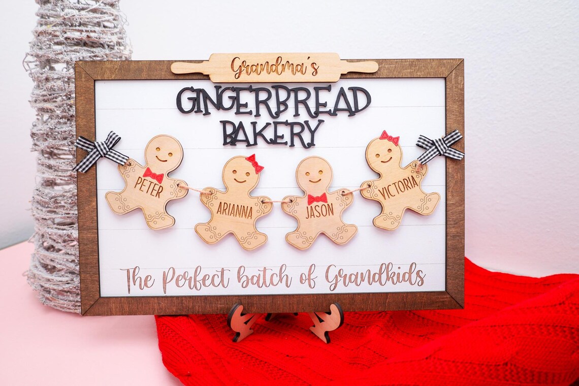 Gingerbread Bakery Sign,christmas Decor,family Christmas Sign,christmas ...