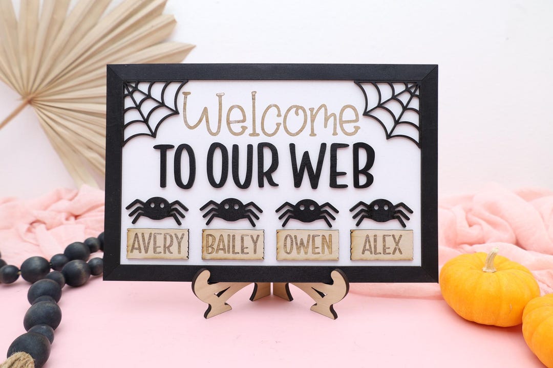 Welcome to Our Web Sign-personalized Halloween Family Decor - Etsy