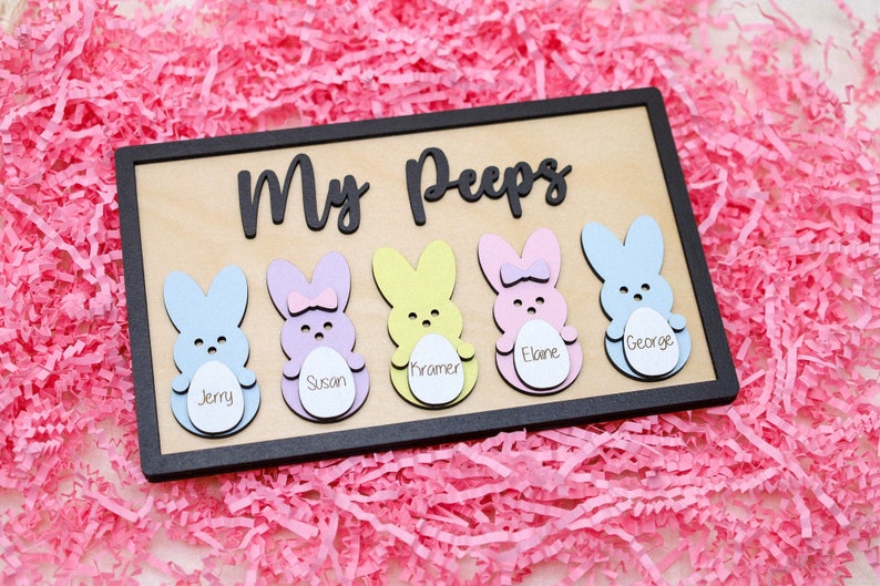 My Peeps Frame,easter Peeps,easter Decor,personalized Easter Sign ...