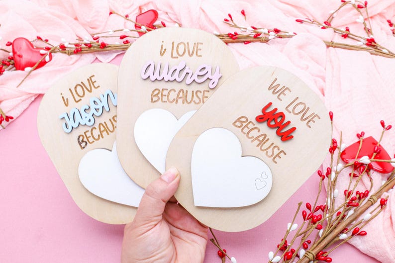 Personalized 'I Love You Because' Wooden Sign: Valentine's Day Decor - Etsy