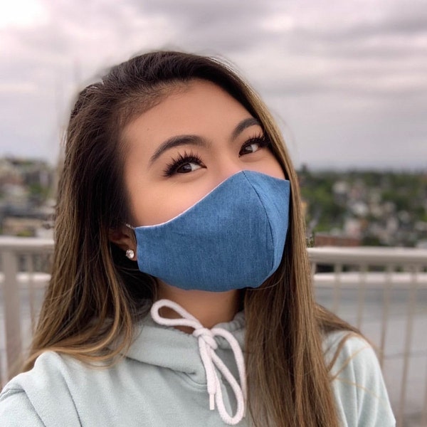 Denim Face Mask - Etsy