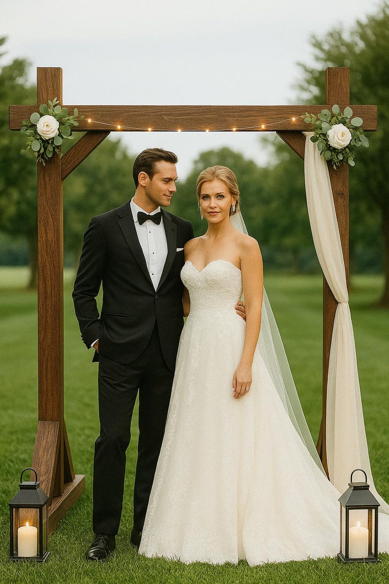 8ft Wedding Arch, Wedding Decor, Ceremony Arch, Wedding Arbor, Rustic ...