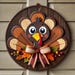 Thanksgiving Turkey Door Wreath | Rustic Dark Walnut Wood Fall Decor ...