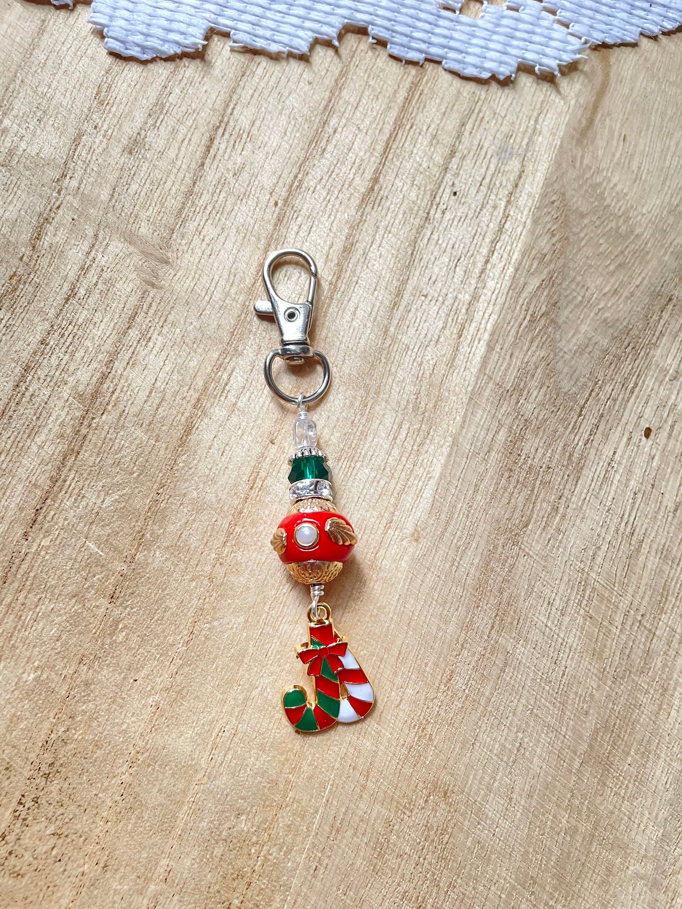 Holiday Keychain Purse Charms Christmas Charms Beaded - Etsy