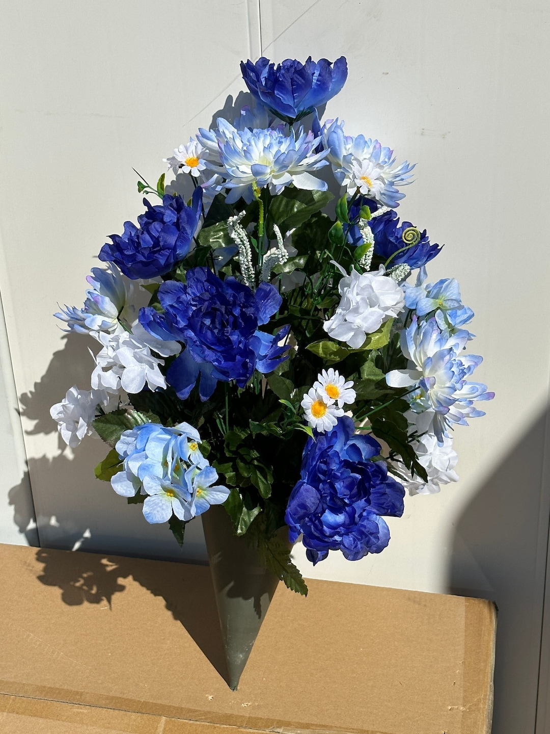Blue and White Spring Flower Bouquet - Etsy