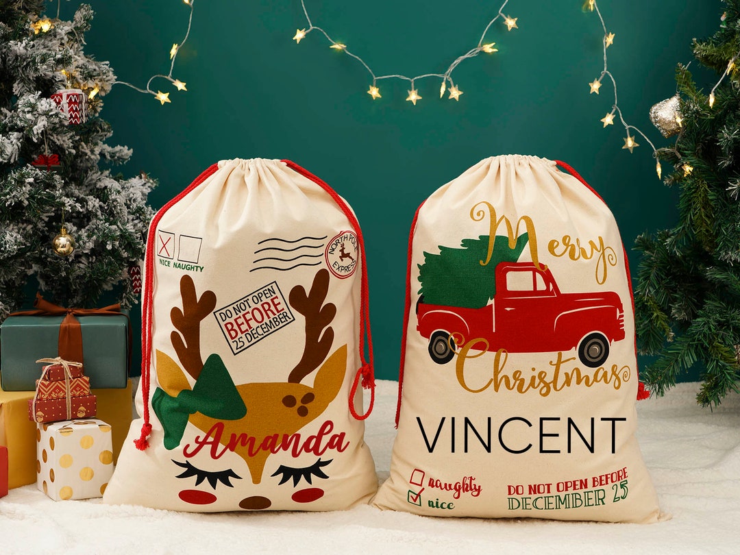 Custom Christmas Santa Sack,personalized Santa Bag,extra Large Santa ...