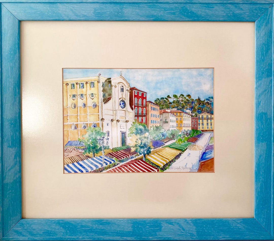 Italy ORIGINAL Painting Mediterranean Street Scene Watercolor Paper ...