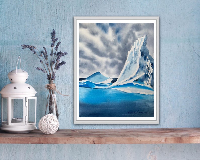 Original Iceberg Watercolor Painting: Alaska Landscape Art (9x12") - Etsy