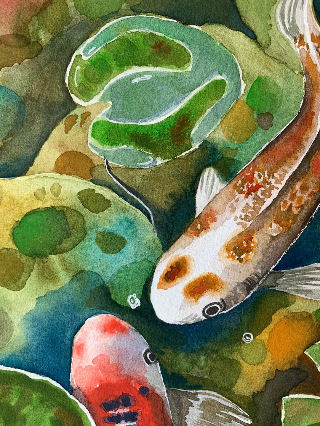 Koi Fish ORIGINAL Painting Watercolor, Japanese Art (12x9) Unframed, by ...