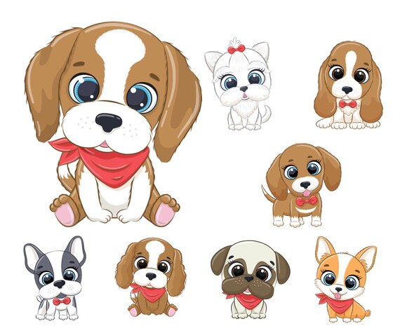 Cute Animal Clipart Pets Clipart Doggy Clipart Cute Dog Clipart EPS PNG ...