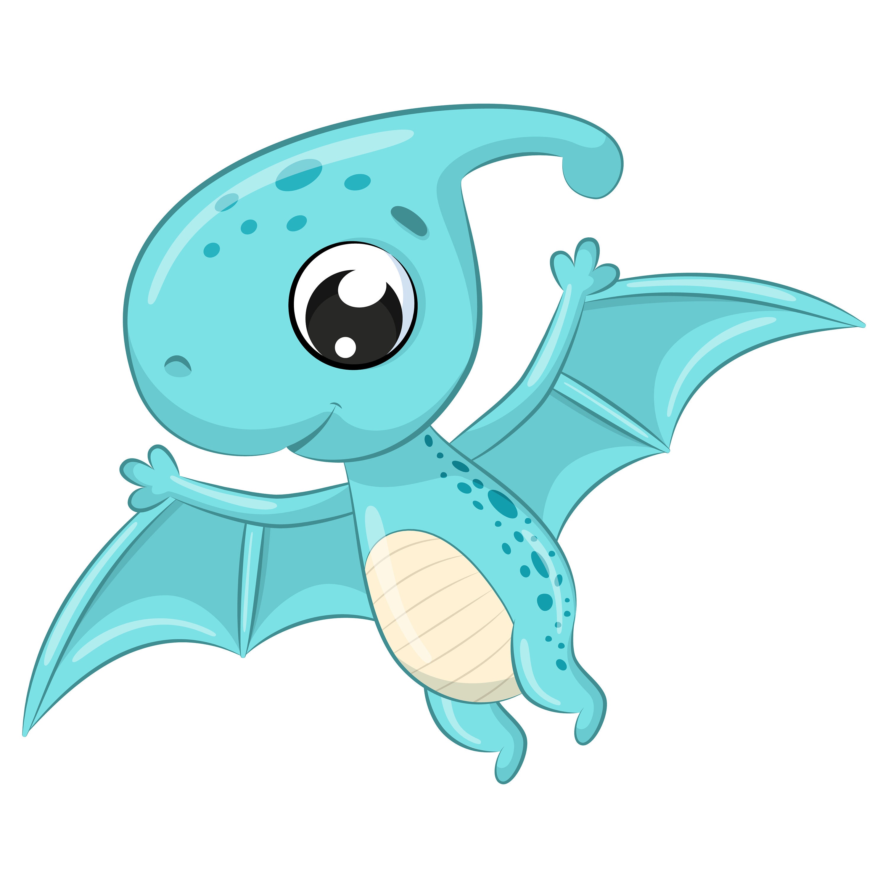 Cute Baby Dinosaur Clipart PNG EPS Digital Clip Art | Etsy