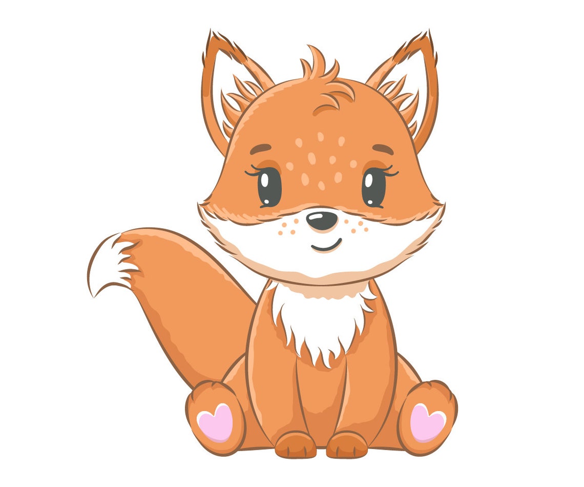 Cute Little Fox Clipart PNG EPS JPG Baby Animals Clip Art | Etsy