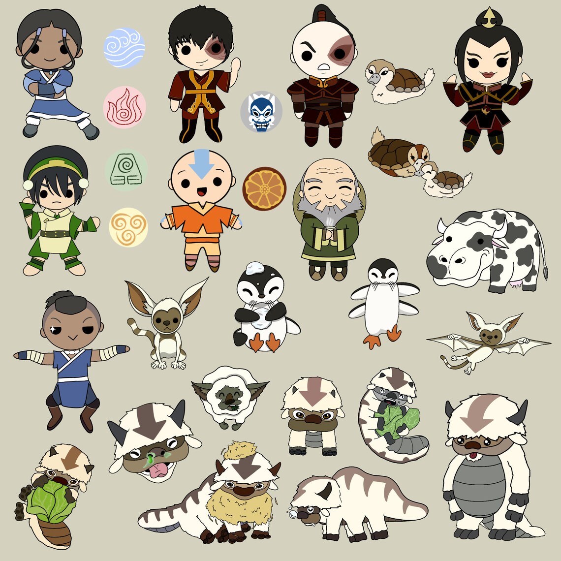 ATLA Stickers Sheet Set 1 Set 2 Set 3 Set 4 Avatar the | Etsy