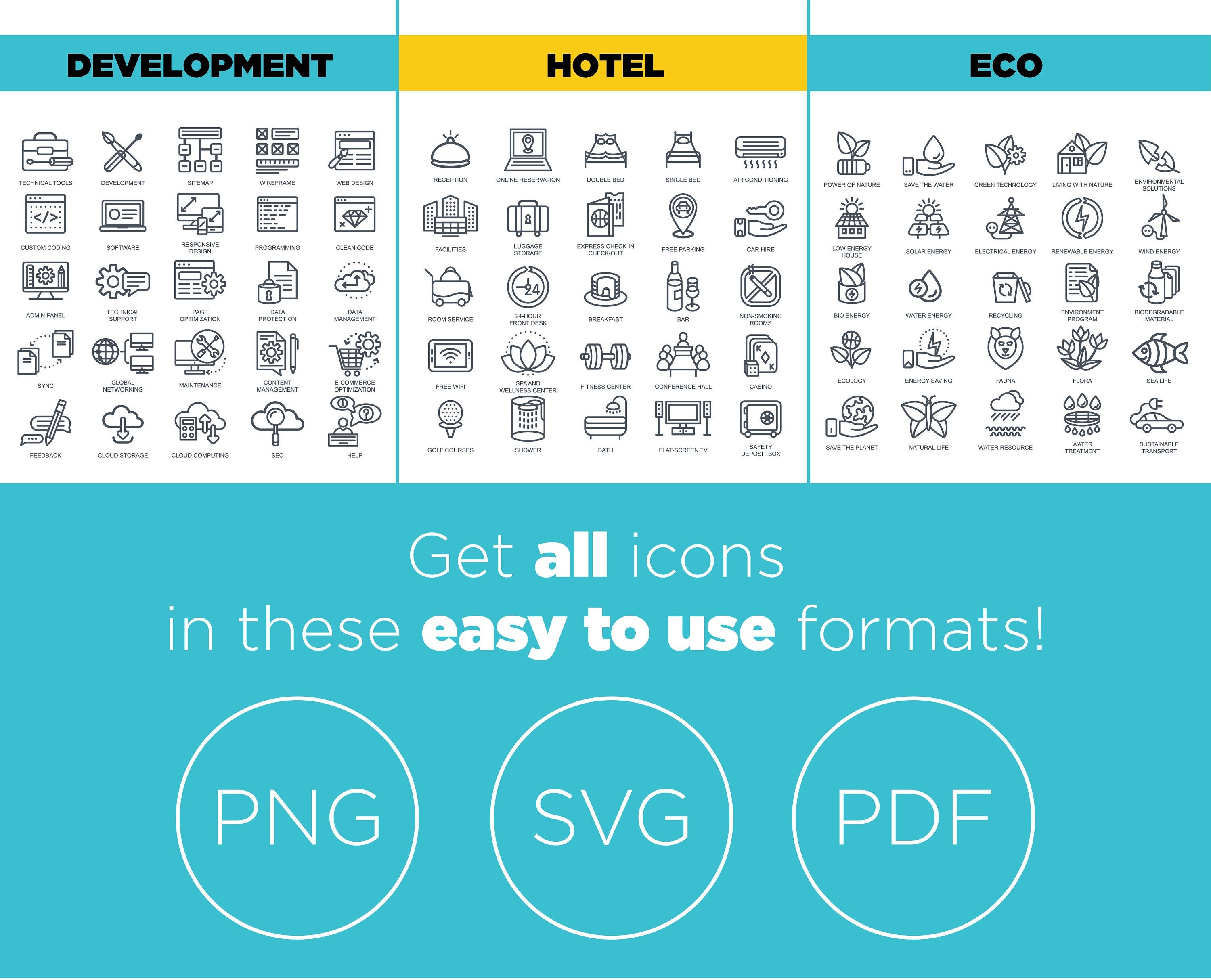 SVG Icons Bundle - 500+ Icons - Business Icons, Social Icons, Editable ...