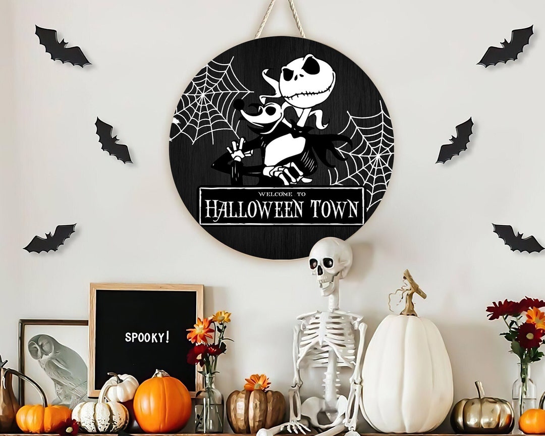 Welcome to Halloween Town Sign Nightmare Before Christmas - Etsy