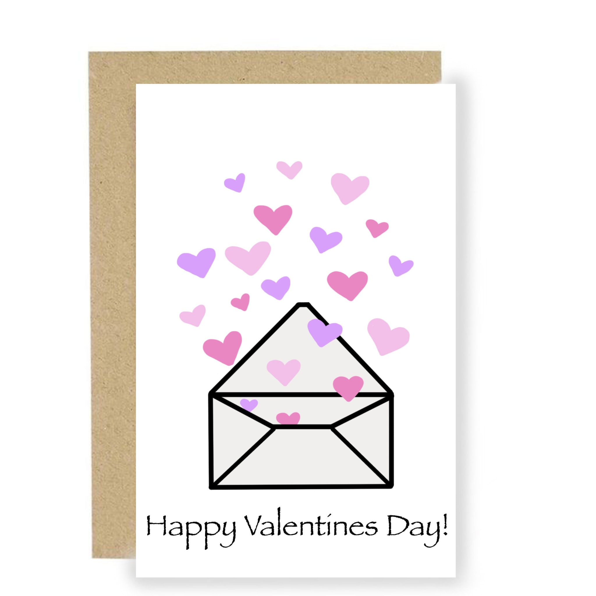 Envelope of Hearts Printable PDF Card - Etsy