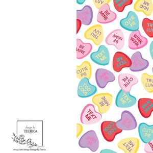 Candy Hearts Printable PDF Valentine's Day Card - Etsy