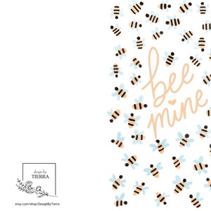 Bee Mine Printable PDF Valentine's Day Card - Etsy