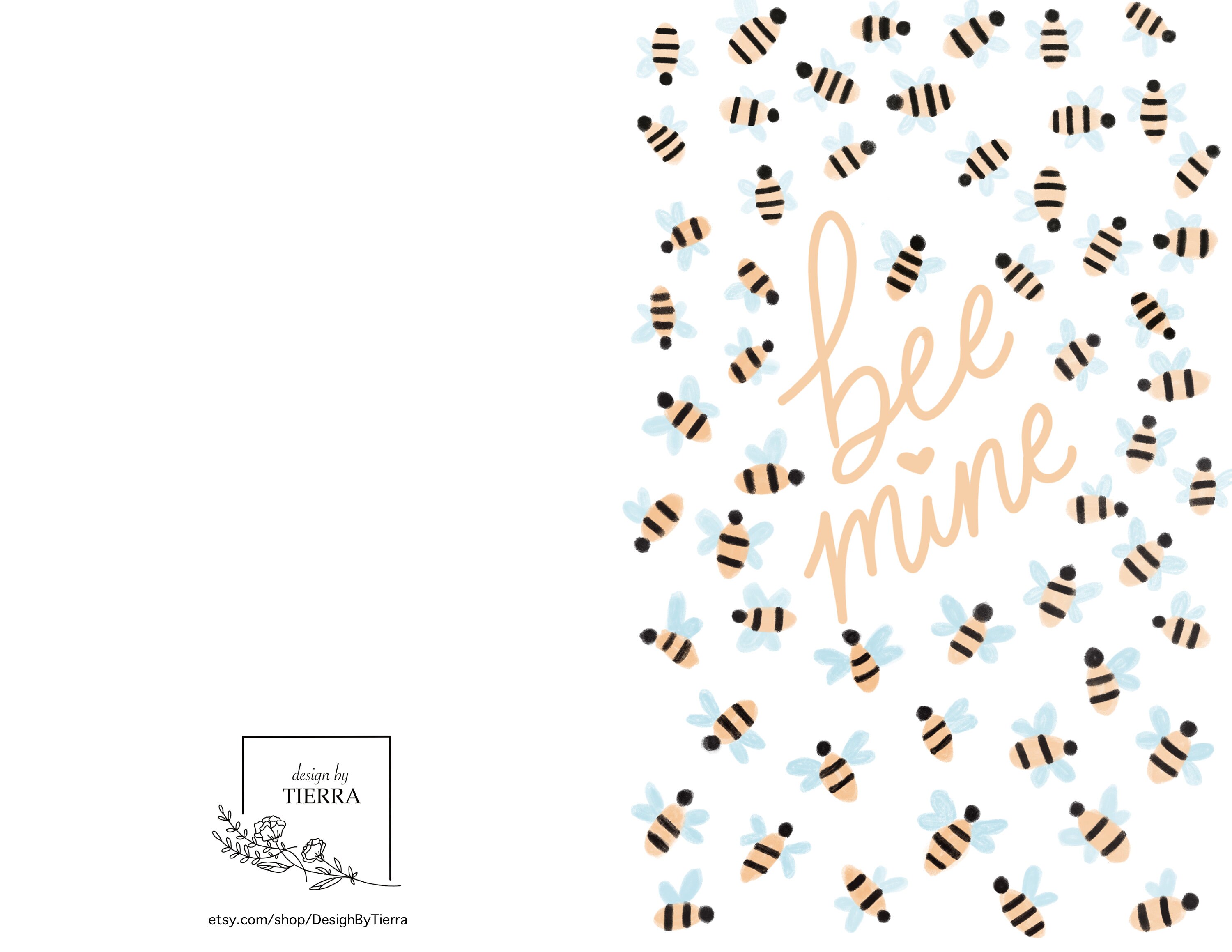Bee Mine Printable PDF Valentine's Day Card - Etsy