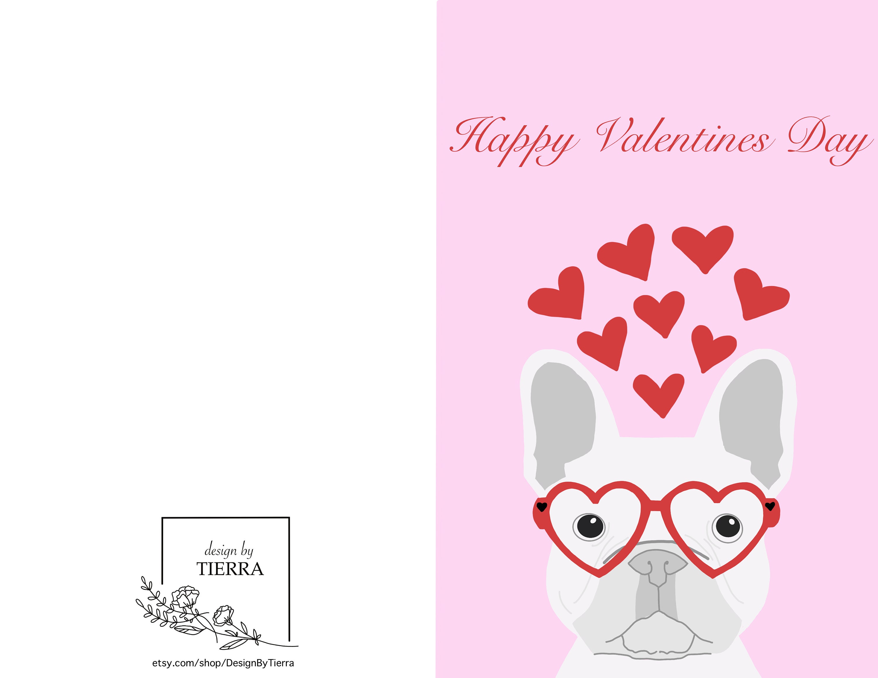 Pug Printable PDF Valentine's Day Card - Etsy