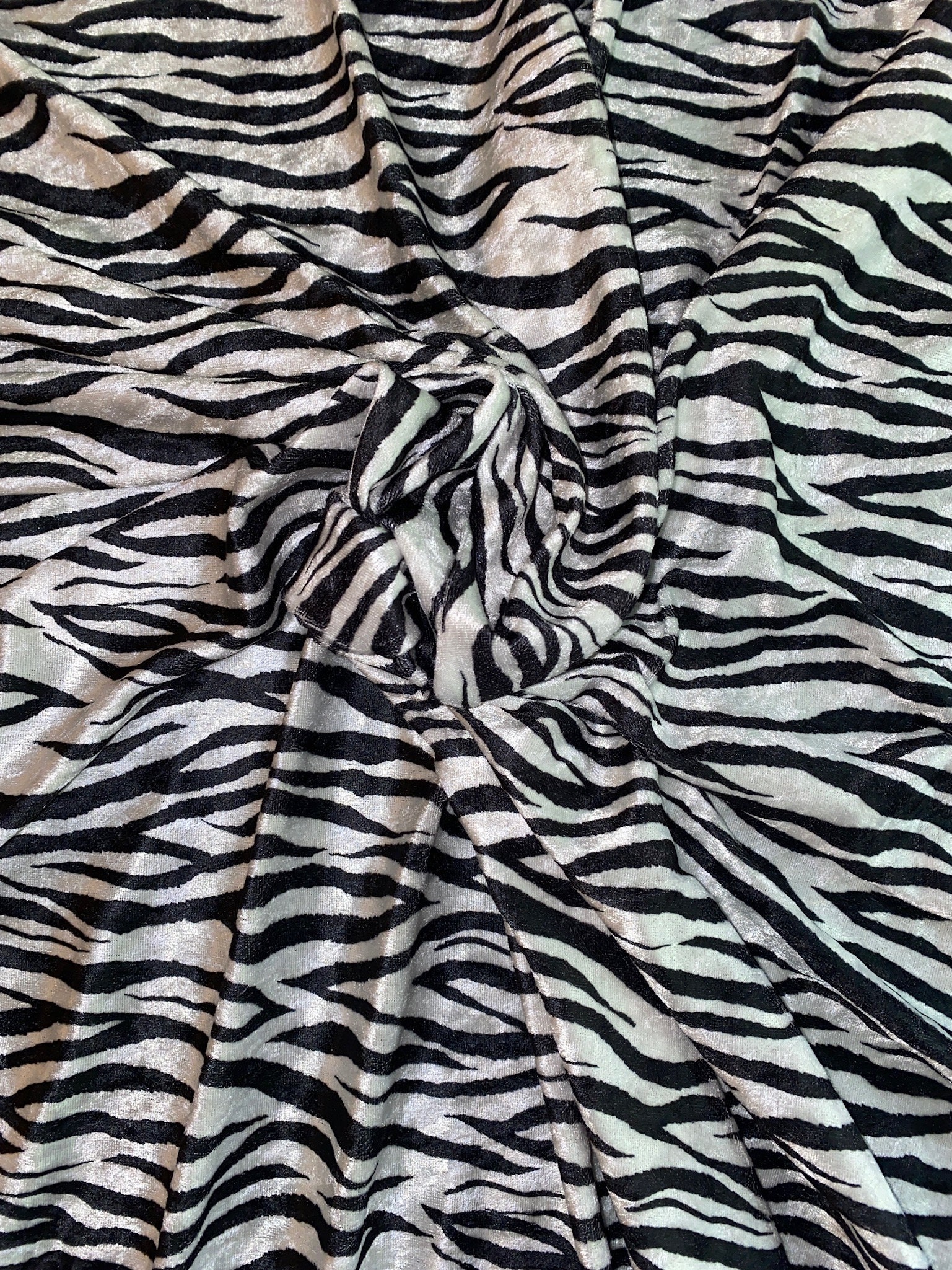 Zebra Print Cute Velour Fabric By The Yard Zebra Stripe Print | Etsy