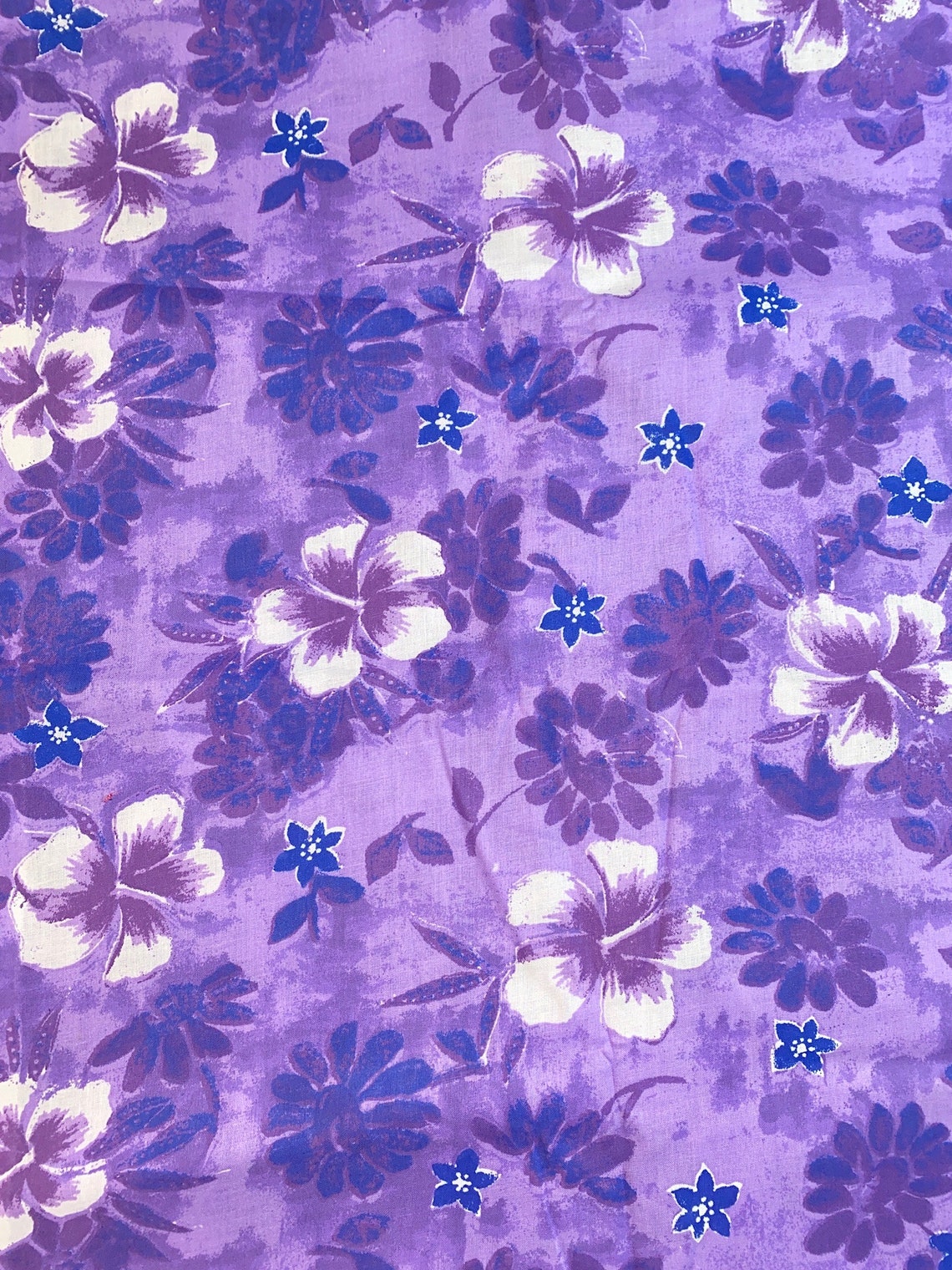 Beautiful Purple Floral Cute Print Cotton Fabric By The Yard | Etsy