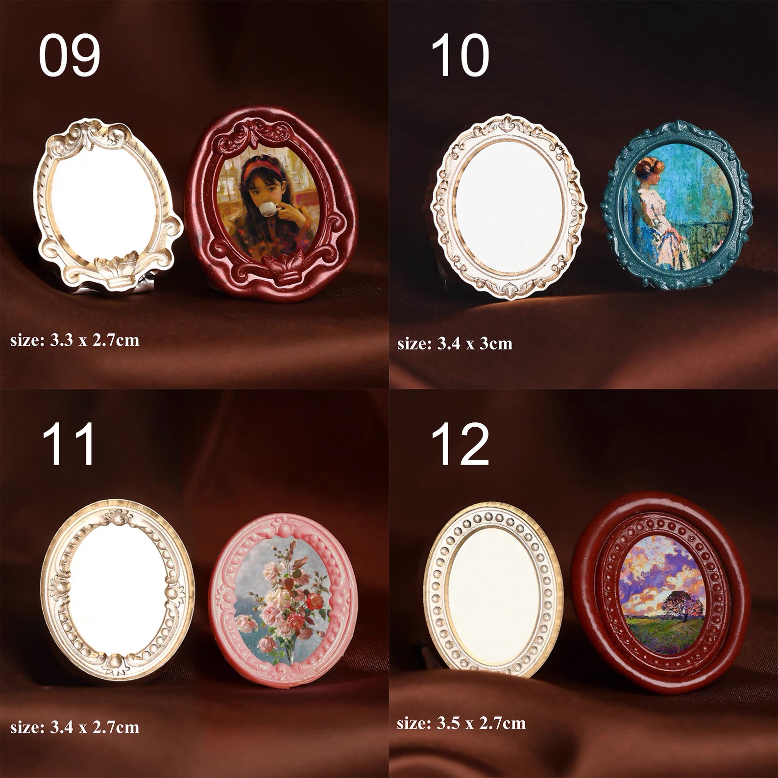 Vintage Frame Picture Frame Wax Seal Stamps, Vintage Stamps Wax Seals ...