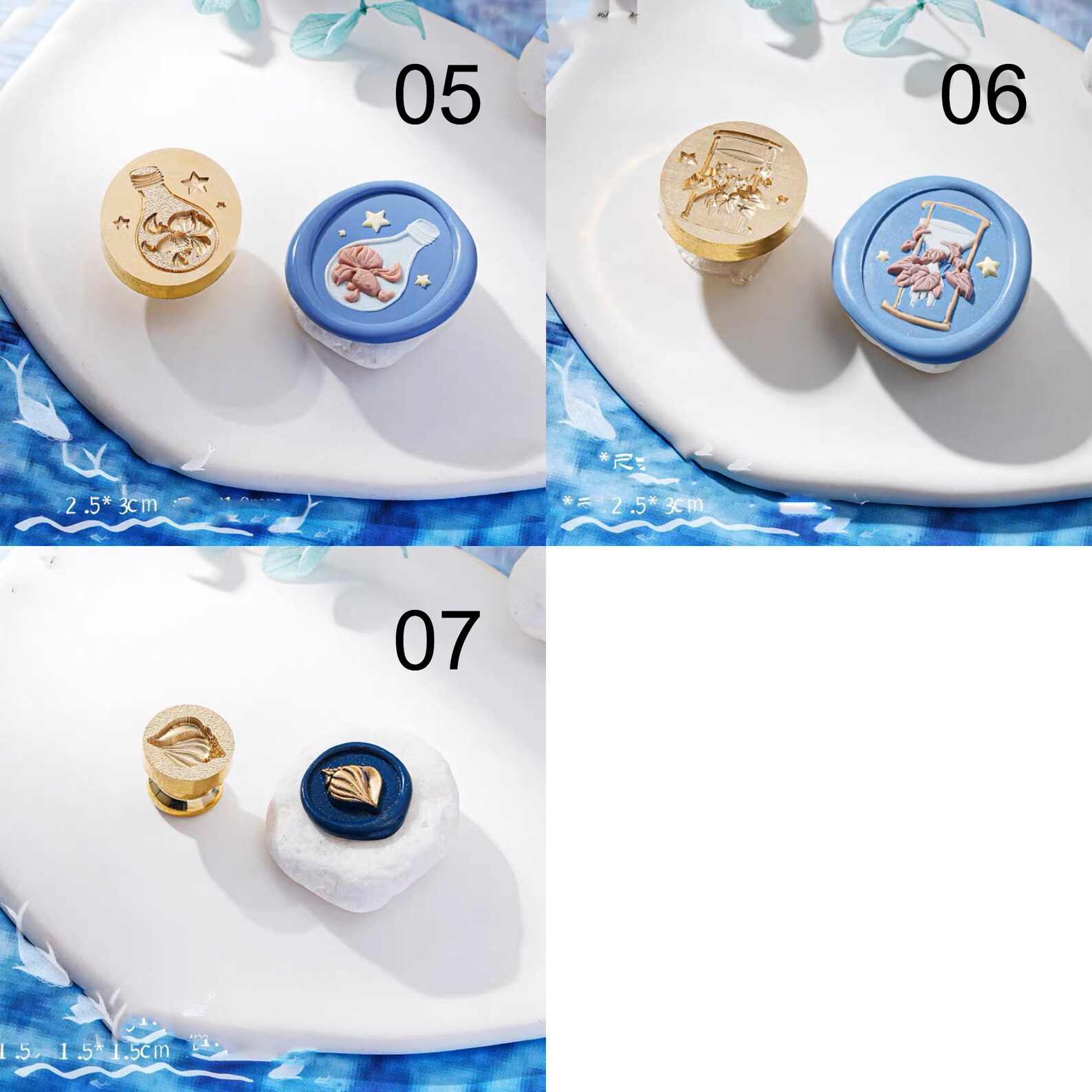 Moon Rose Wax Seal Stamp, Pearl Stamp, Sea Snail Wax Seals for ...