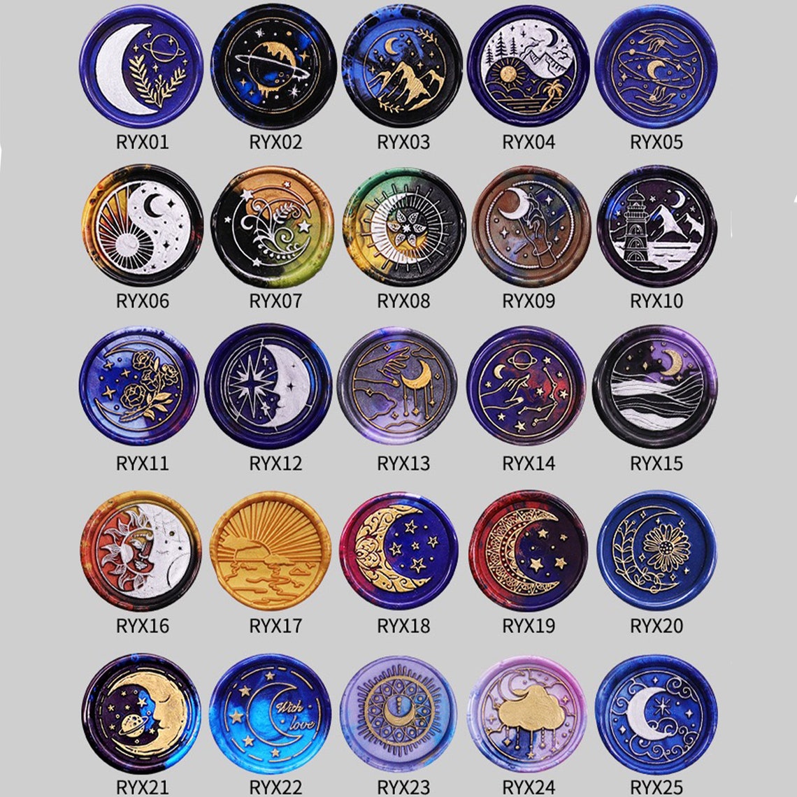 Moon Wax Seal Stamp All Moon Stamps Wax Seals for Invitation - Etsy