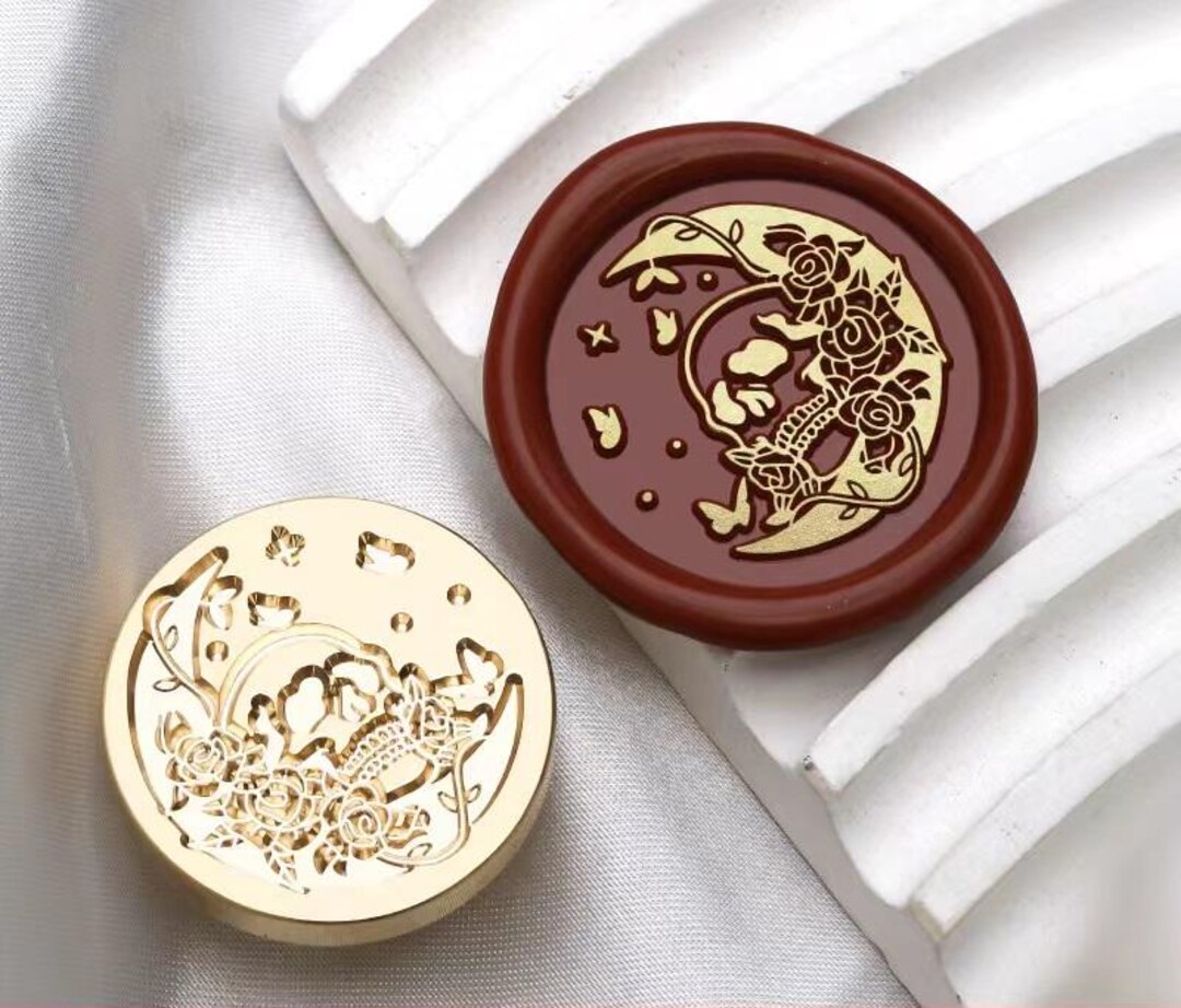Wax Seal Stamp, Dark Night Rose Stamp, Skull Wax Seals for Invitation ...
