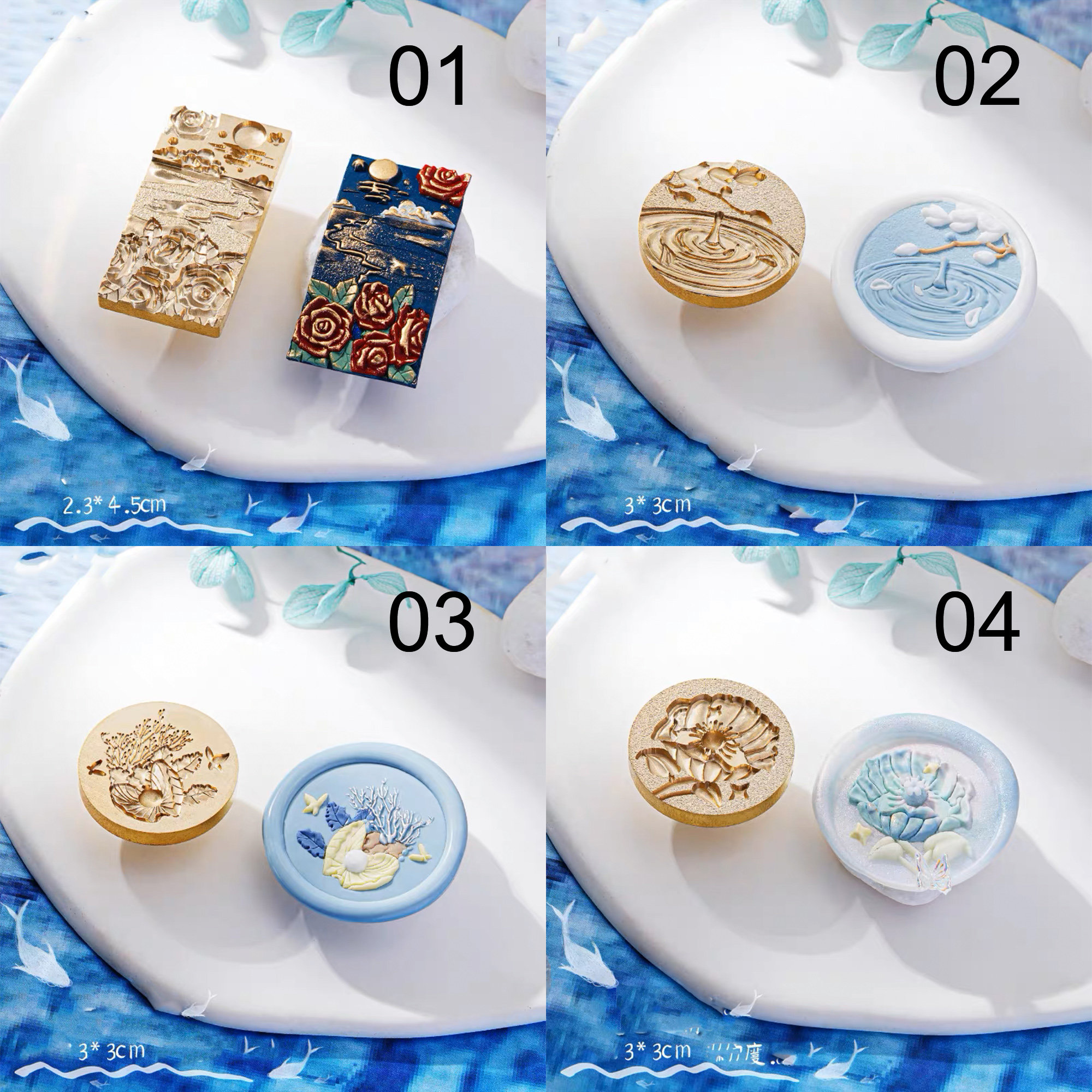 Moon Rose Wax Seal Stamp, Pearl Stamp, Sea Snail Wax Seals for ...