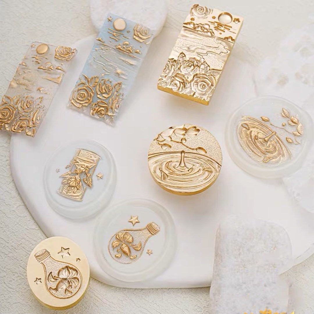 Moon Rose Wax Seal Stamp, Pearl Stamp, Sea Snail Wax Seals for ...