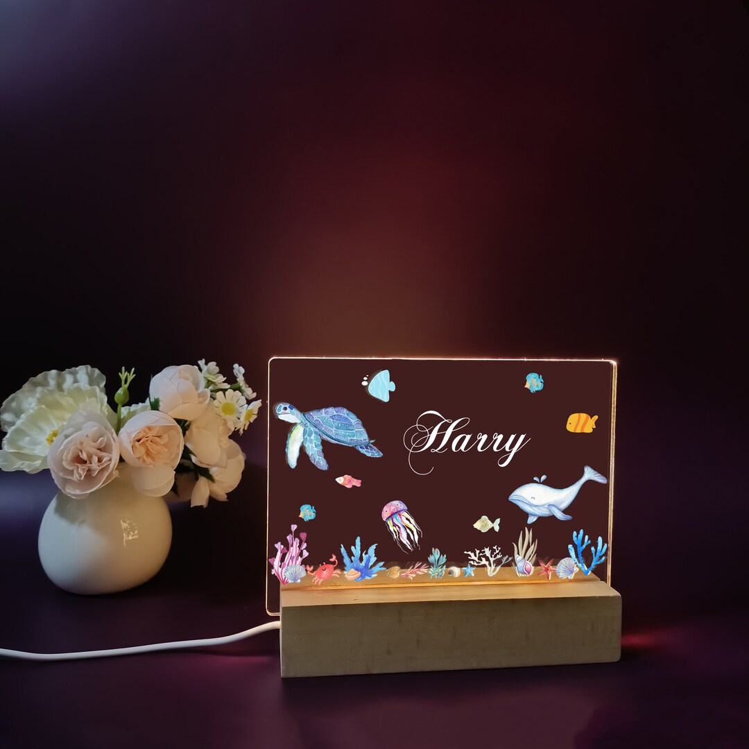 Personalized Led Ocean Nightlight, Birthday Gifts Ocean Lights, Unique ...