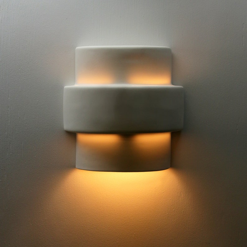 Ziggurat Medium Wall Washer Ceramic Sconce - Etsy