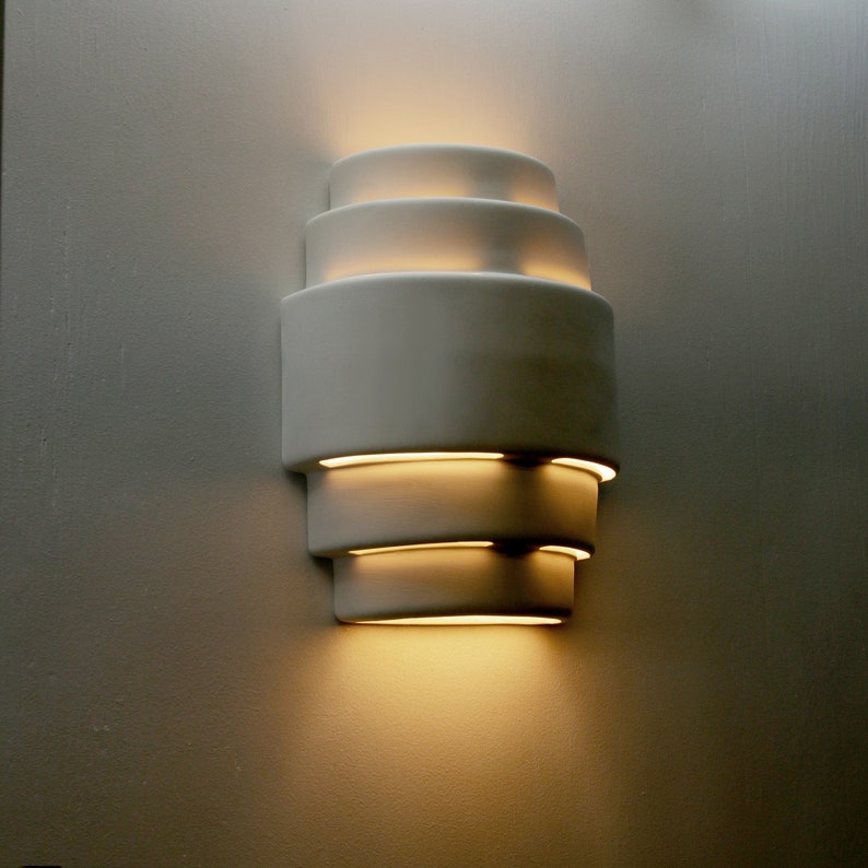 Ziggurat Large Wall Washer Ceramic Sconce - Etsy