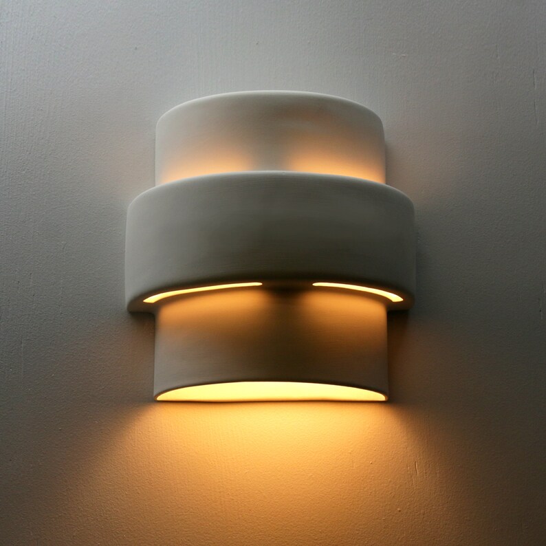 Ziggurat Medium Wall Washer Ceramic Sconce - Etsy