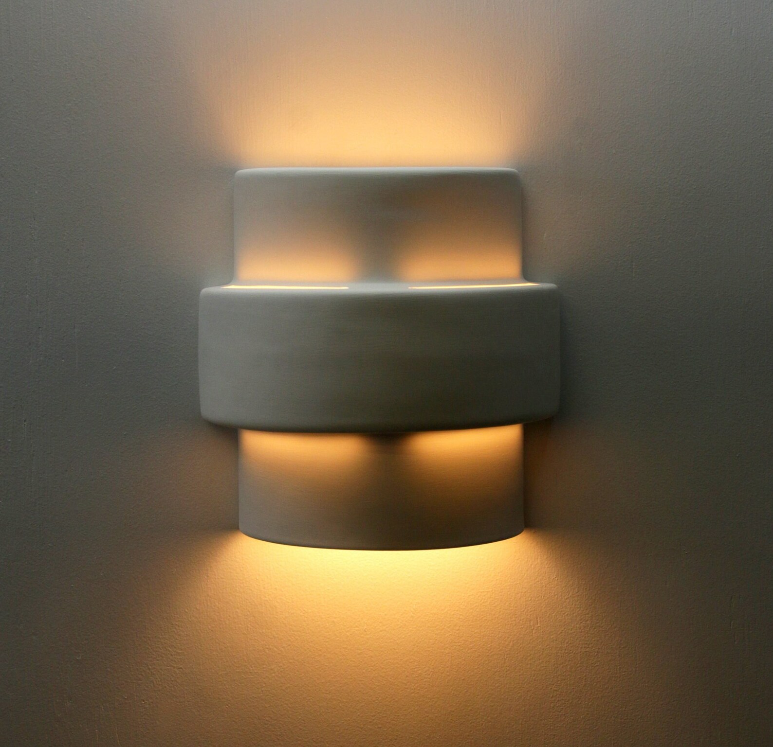 Ziggurat Medium Wall Washer Ceramic Sconce - Etsy