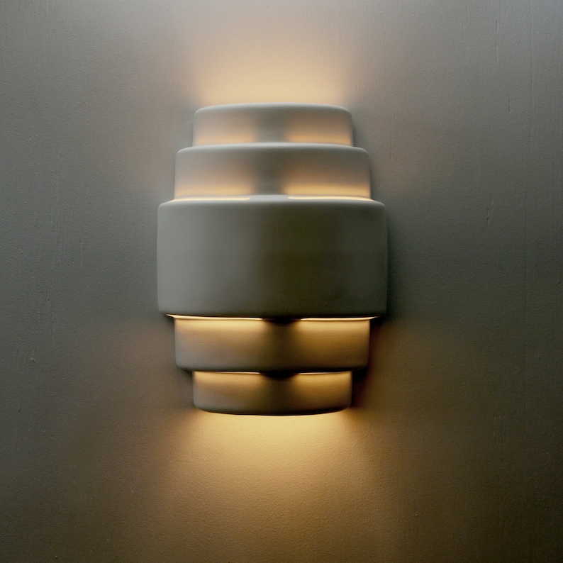 Ziggurat Large Wall Washer Ceramic Sconce - Etsy