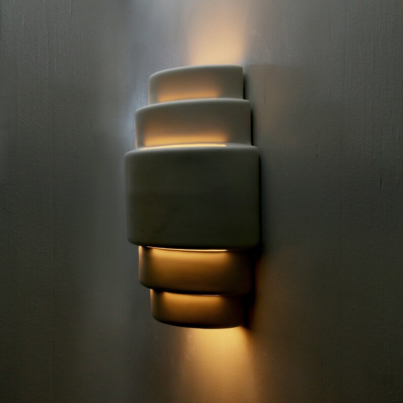 Ziggurat Large Wall Washer Ceramic Sconce - Etsy