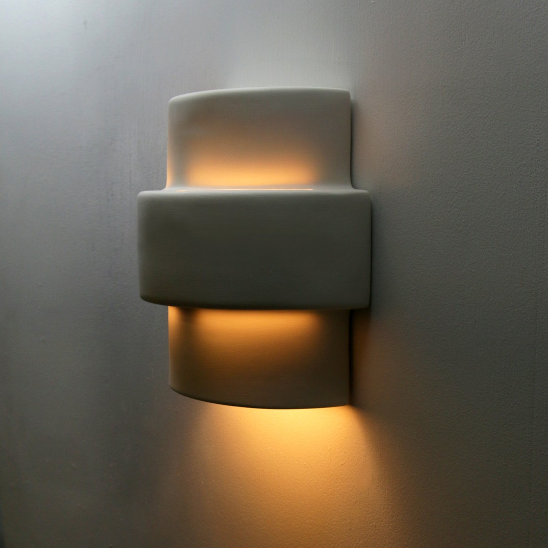Ziggurat - Medium Wall Washer Ceramic Sconce - Etsy