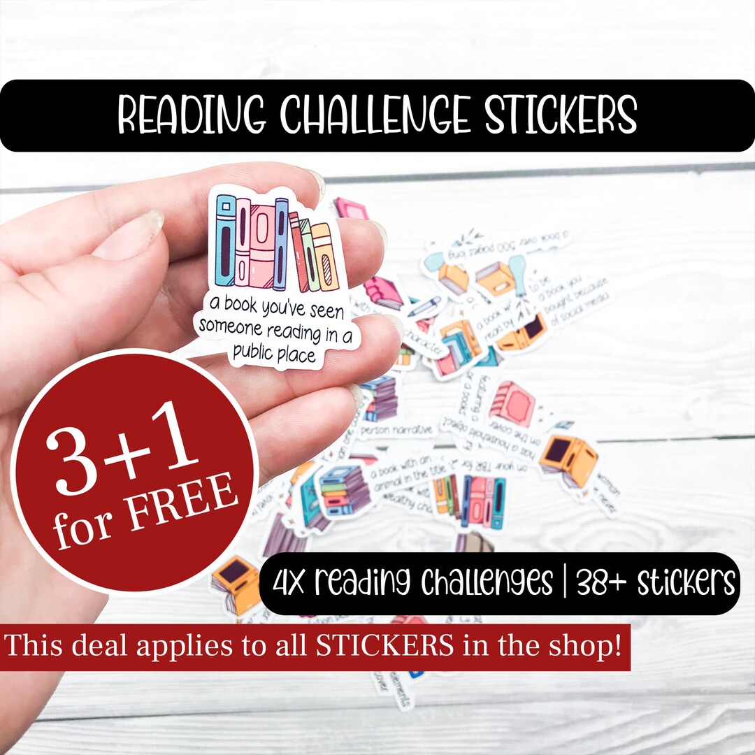 READING Challenge Stickers, Watercolor Bullet Journal Stickers, Journal ...