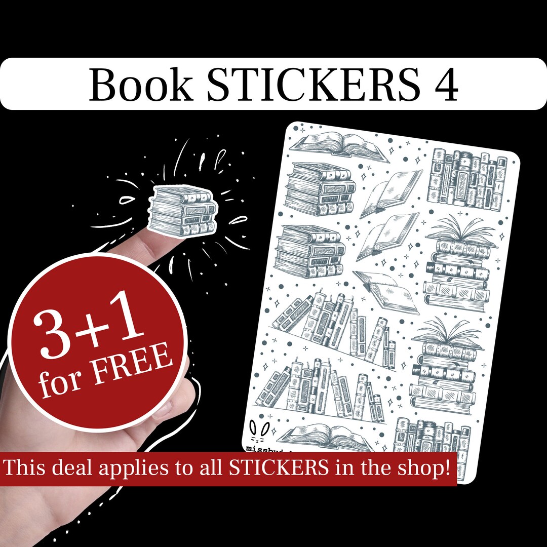 BOOK Stickers 4, Reading Sticker, Book Sticker, Reading Journal ...