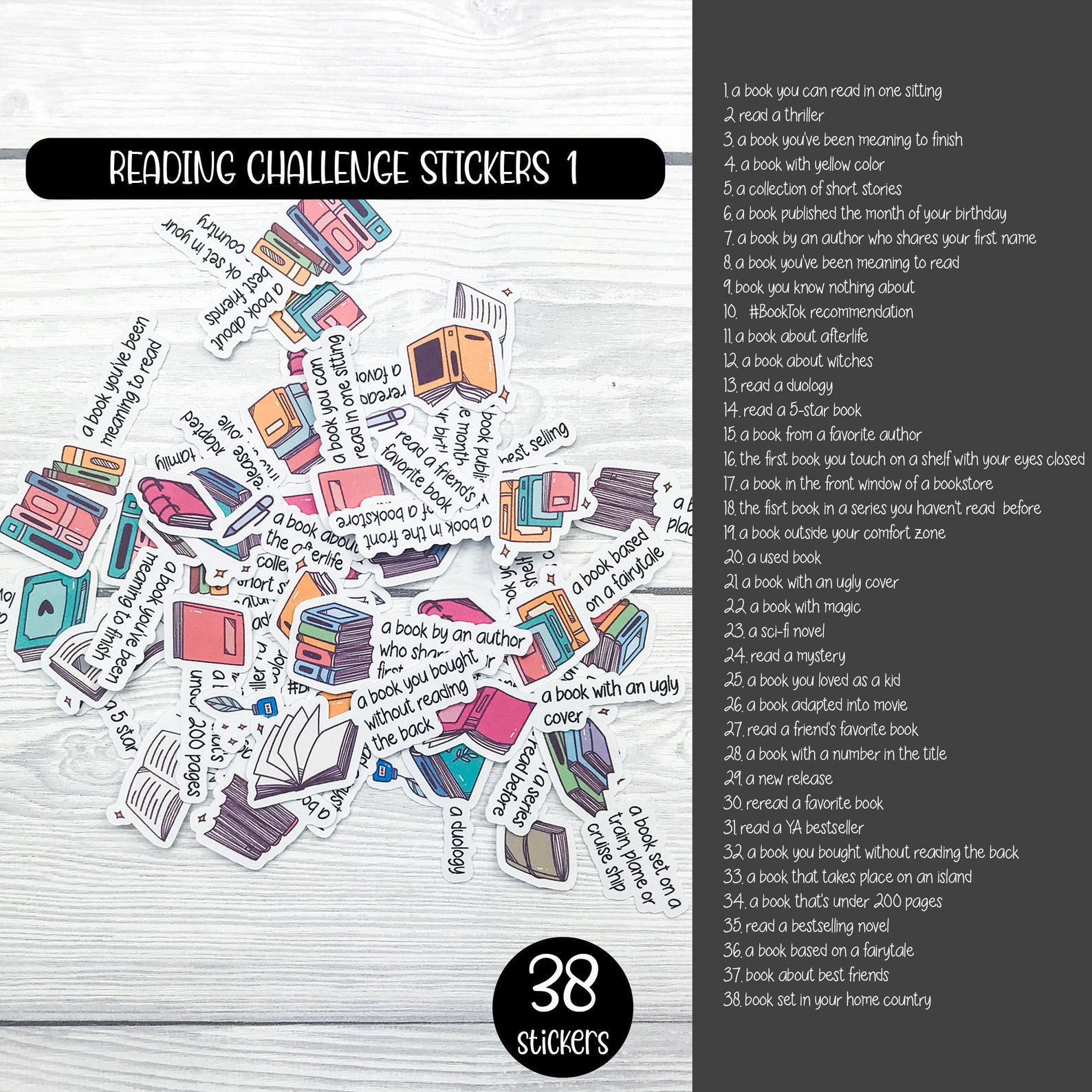 READING Challenge Stickers Watercolor Bullet Journal - Etsy