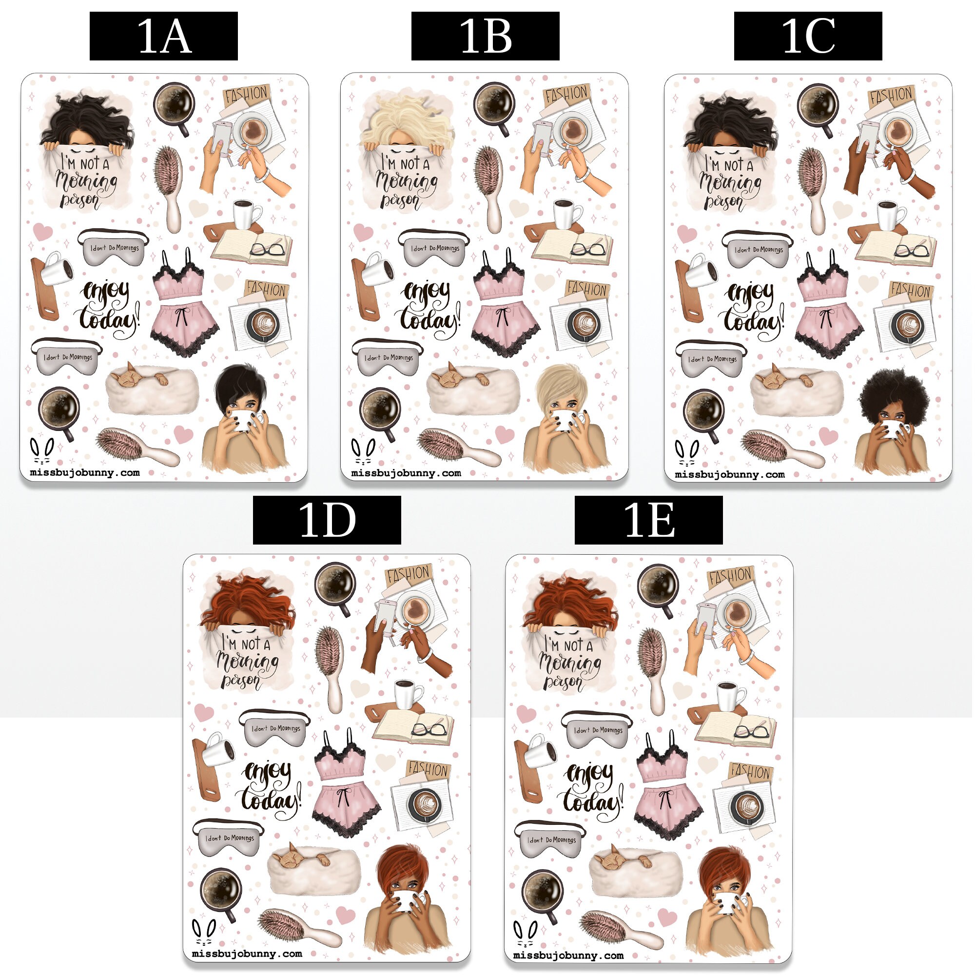 Planner Girl Stickers Sheet 1, Coffee Girl, Girl Boss Stickers, Work ...